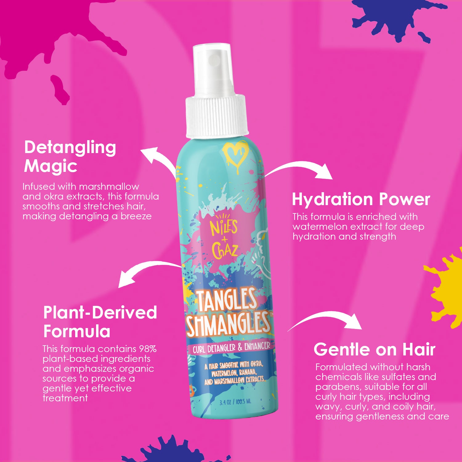 TANGLES SHMANGLES • Detangler & Curl Enhancer – Niles & Chaz Pizzazz!