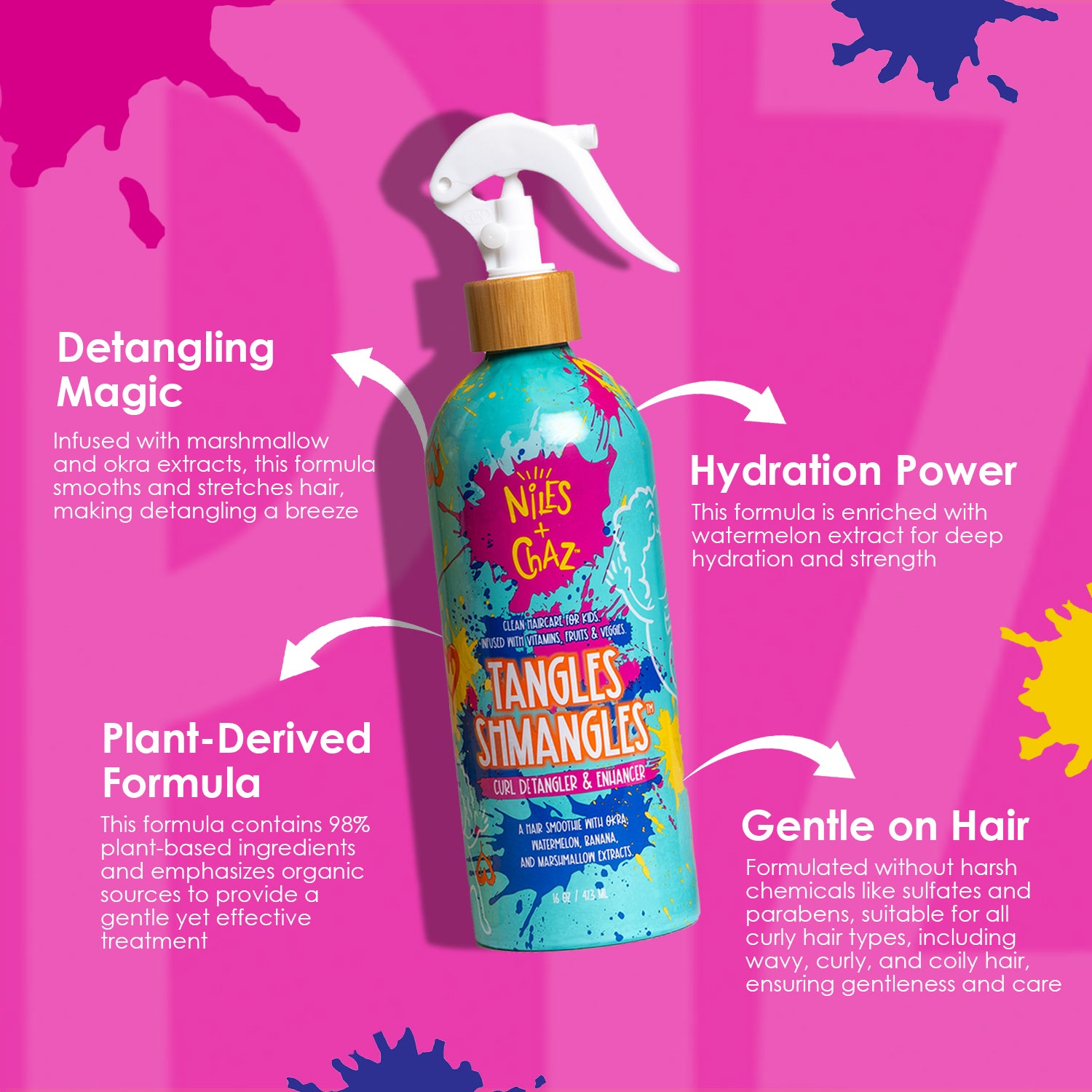 TANGLES SHMANGLES • Detangler & Curl Enhancer – Niles & Chaz Pizzazz!
